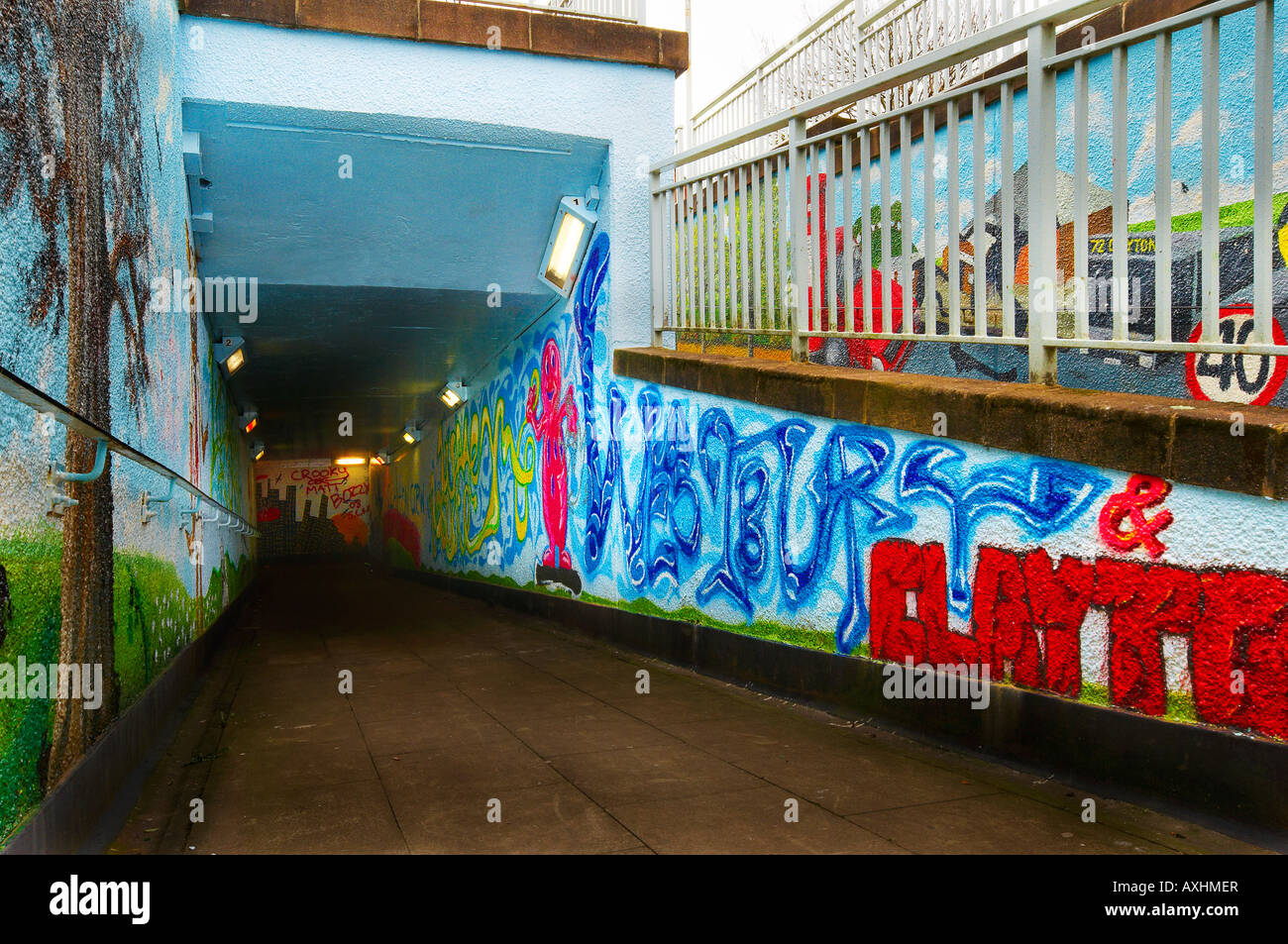 Graffiti art in English subway Stock Photo - Alamy
