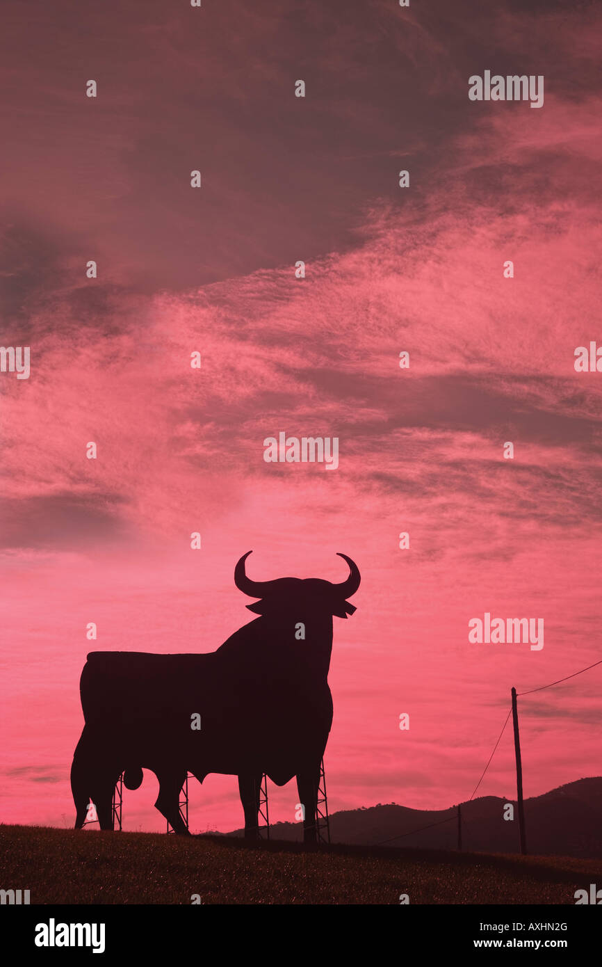 Spain Silhouette of the black Osborne Bull Stock Photo - Alamy