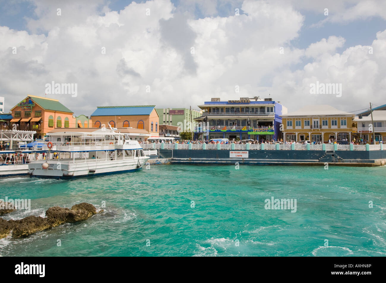 Waterfront harbor area in Georgetown on Grand Cayman in the Cayman ...