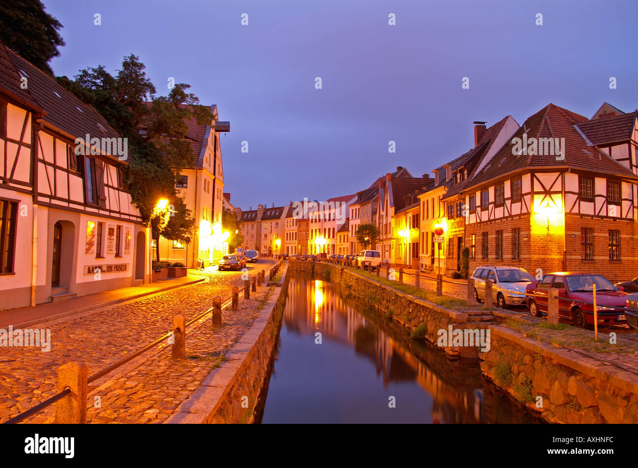 street Frische Grube Wismar Hanse town city Germany Mecklenburg ...