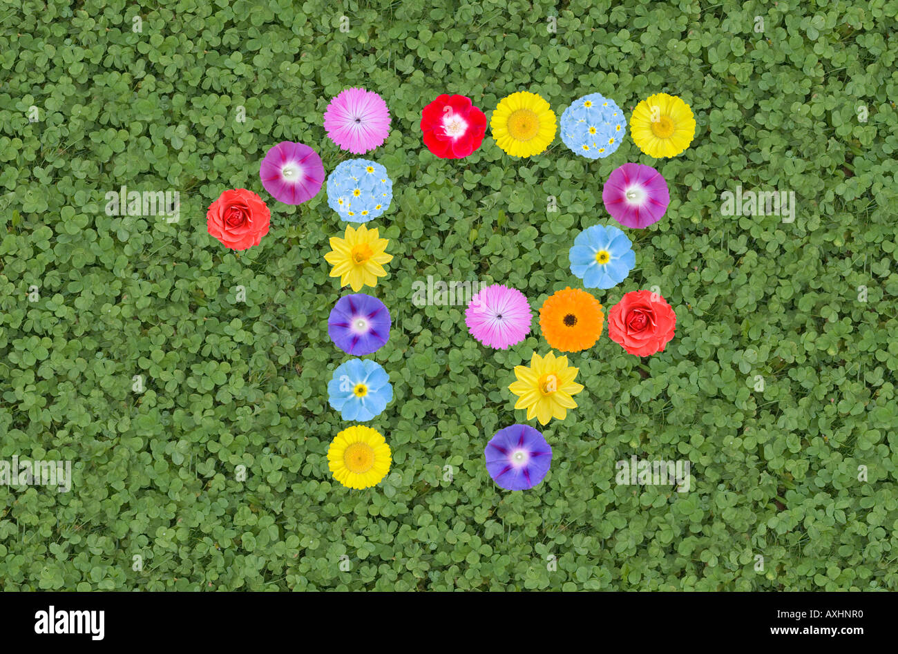 number 17 written with flowers Stock Photo - Alamy