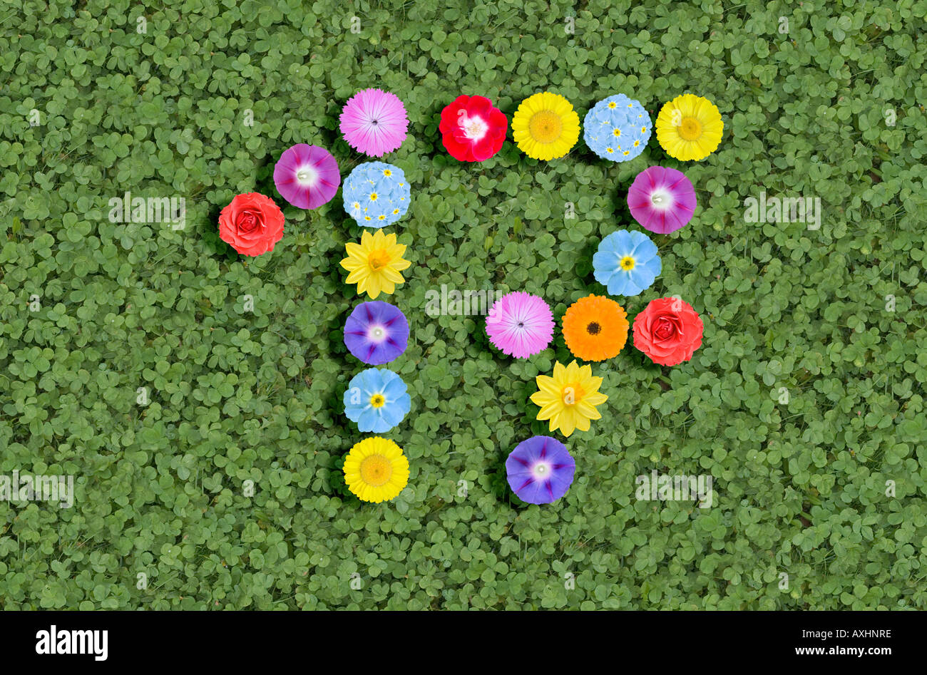 number 17 written with flowers Stock Photo - Alamy