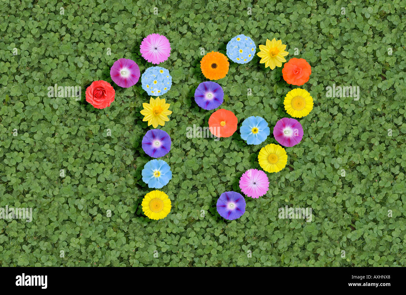 number written with flowers Stock Photo - Alamy