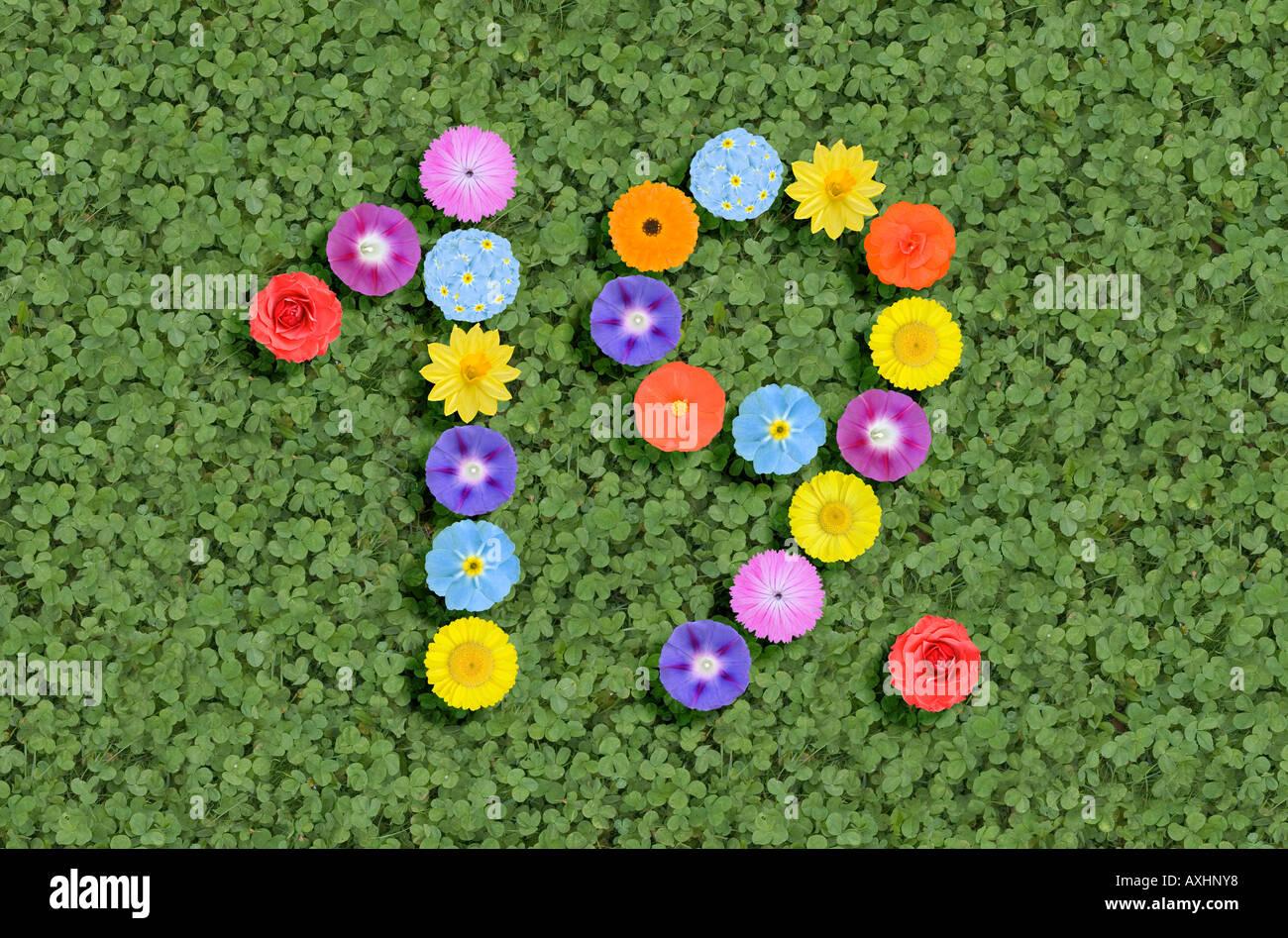 number written with flowers 19th Stock Photo - Alamy