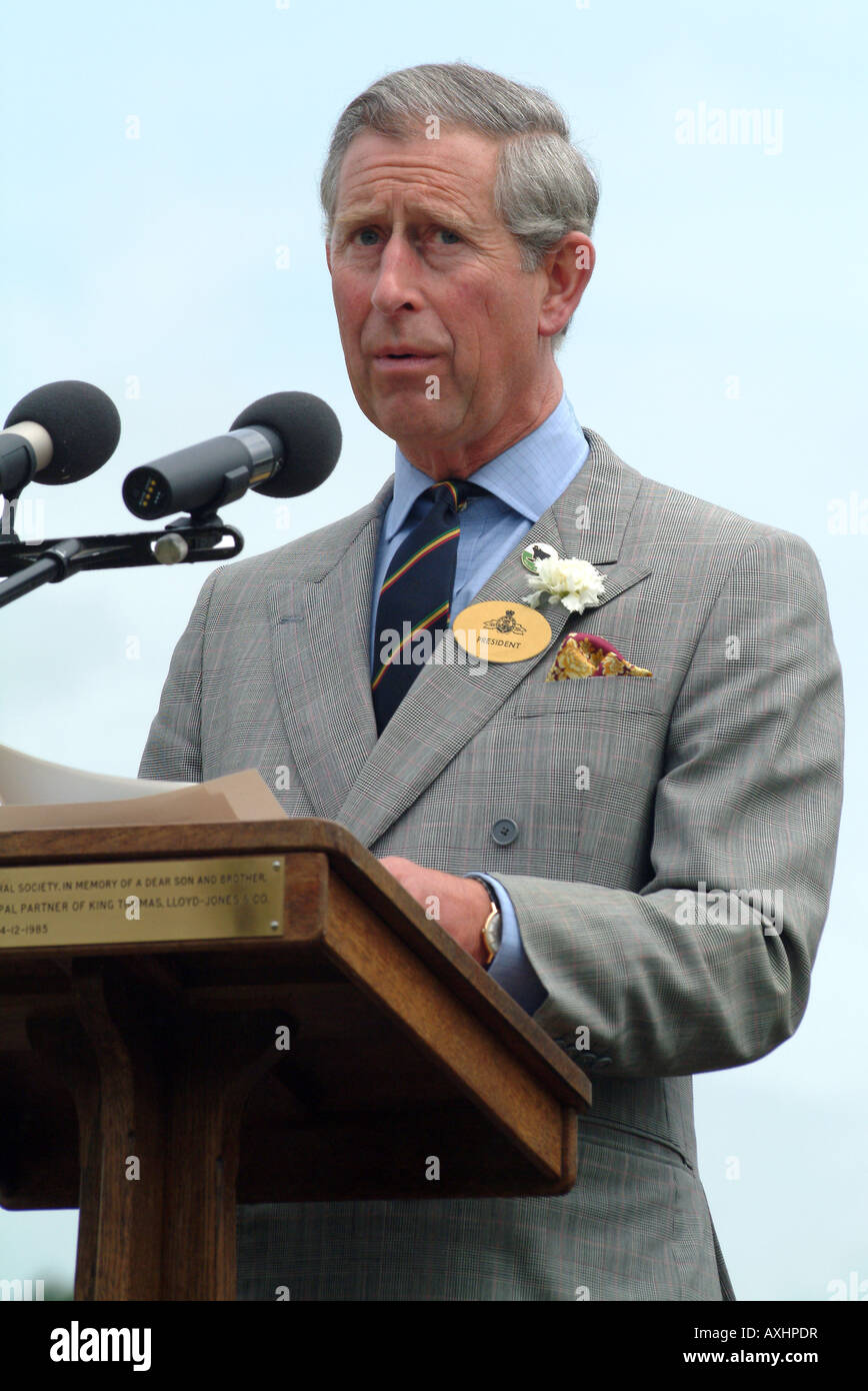 Portrait shot of HRH Charles Prince of Wales giving a speech Stock ...
