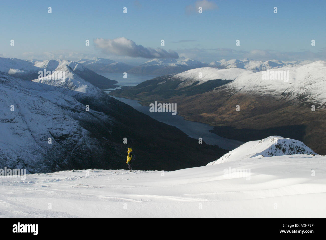 The Pap of Glencoe in covered in snow, photographed from Garbh Bheinn ...