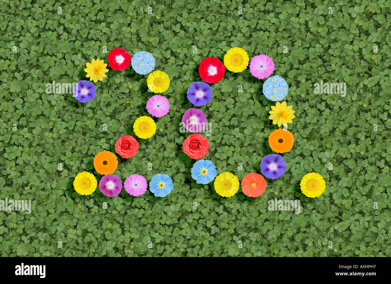 number written with flowers 20th Stock Photo - Alamy