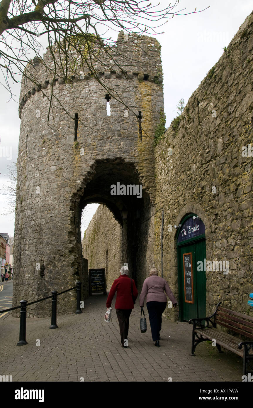 The Medieval castle walls surrounding old Tenby Pembrokeshire Wales UK ...