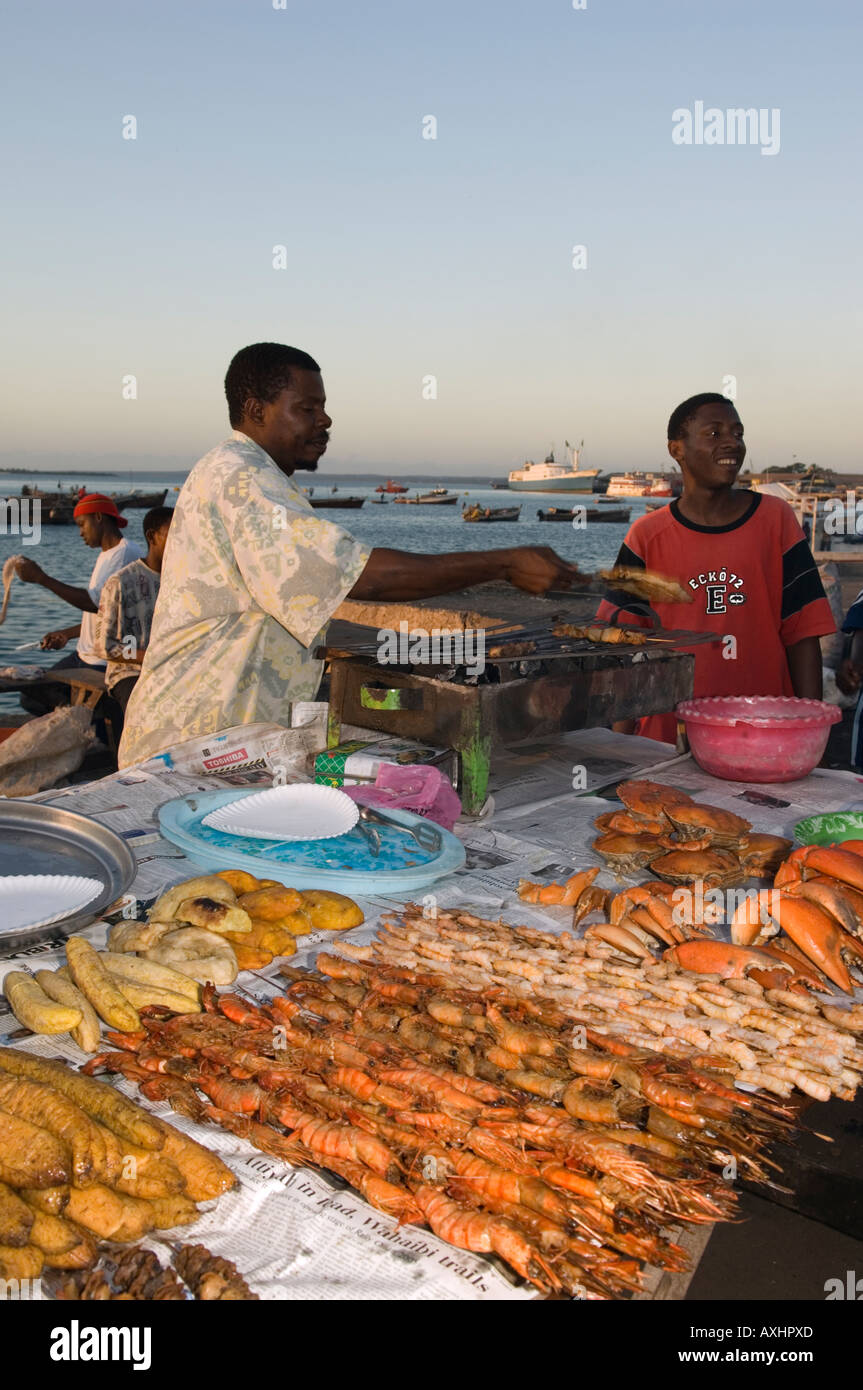 Tanzania Zanzibar Stone Town Forodhani Gardens is a popular eating spot ...