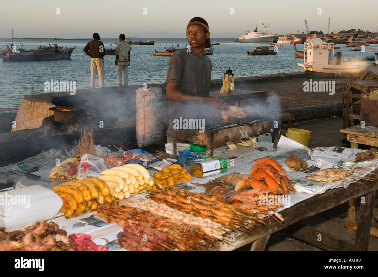 Tanzania Zanzibar Stone Town Forodhani Gardens is a popular eating spot ...
