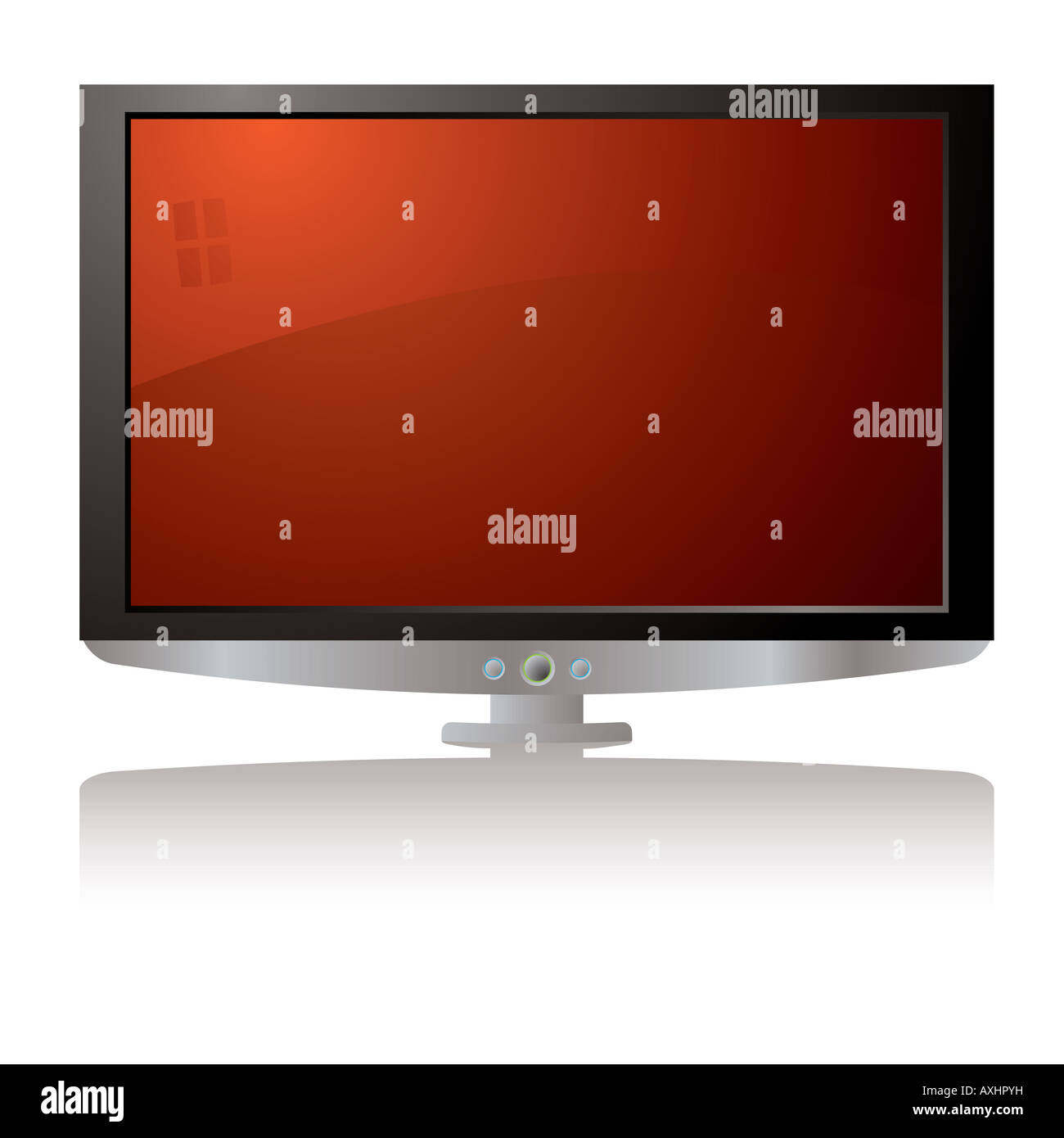 Modern illustration of a lcd tv with a drop shadow Stock Photo - Alamy