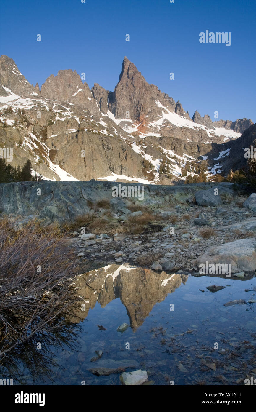Sunrise off the Minarets in Ansel Adams Wilderness, California Stock ...