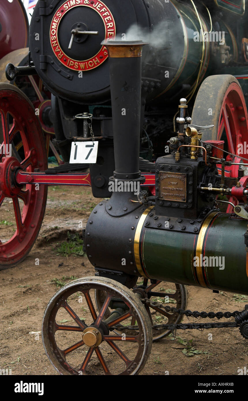 Full size and working model traction engines at a steam rally Stock ...