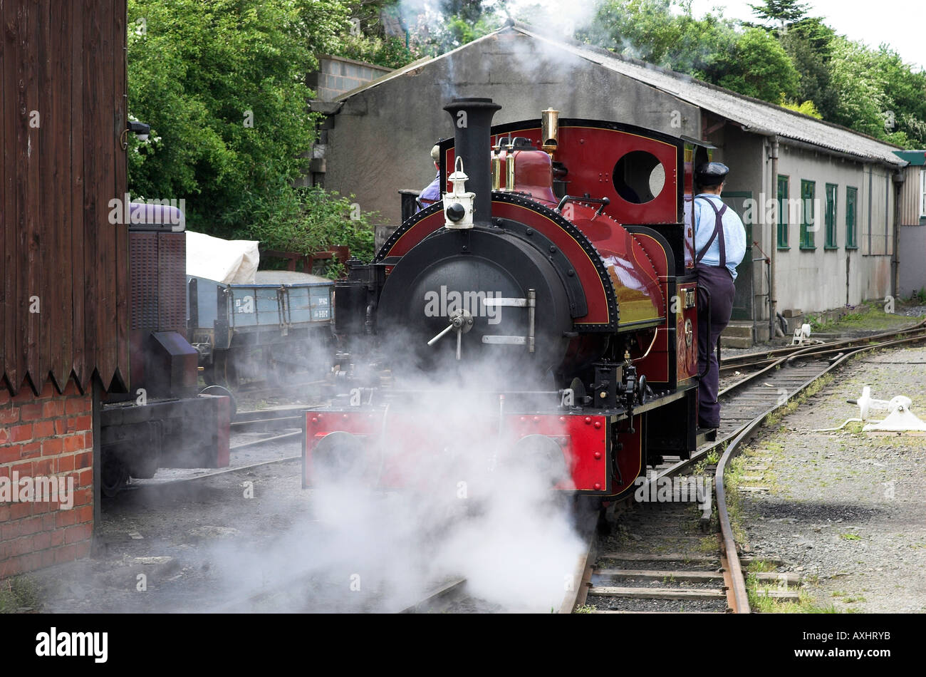 Coming of shed at Pendre Stock Photo - Alamy