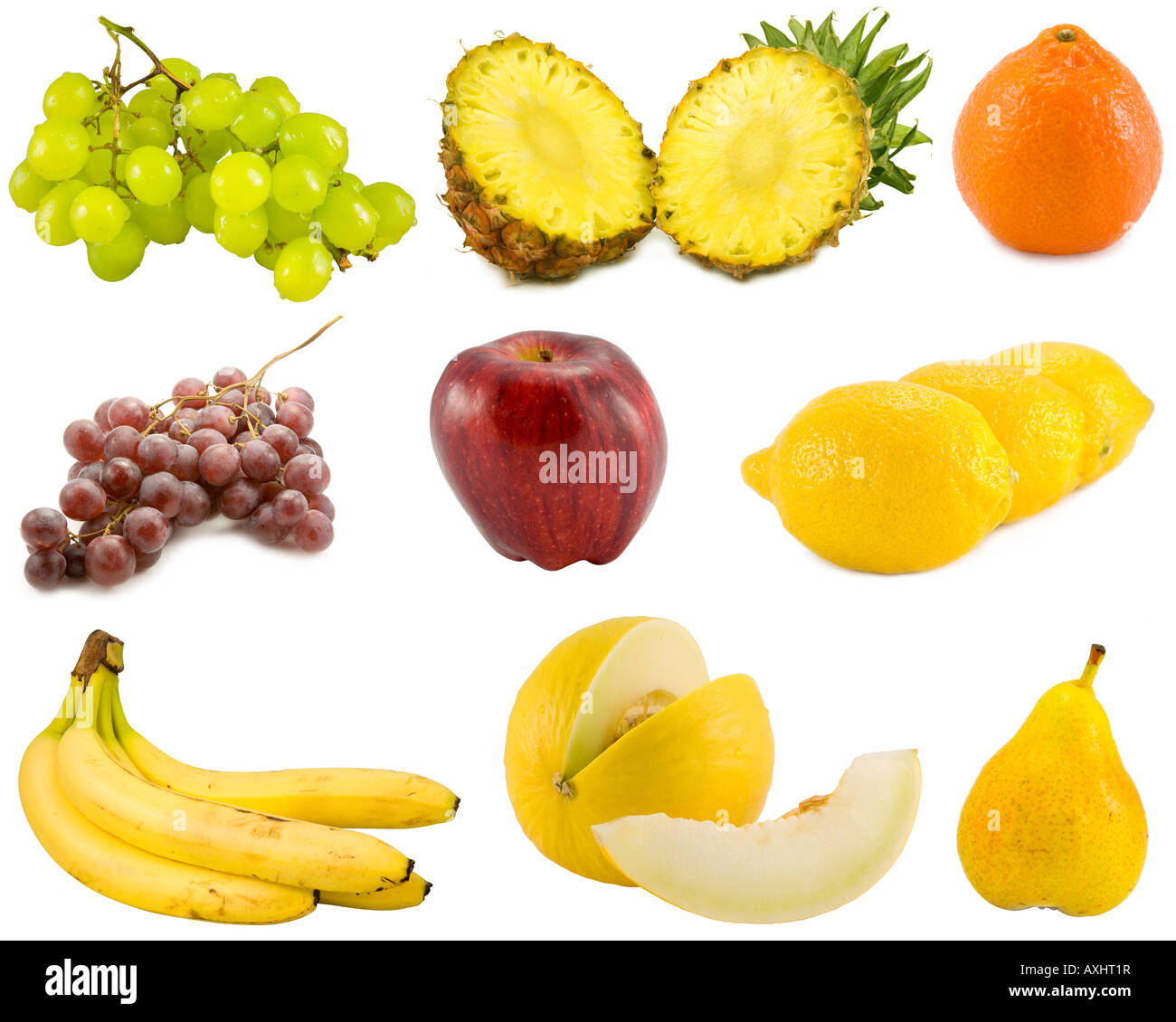 the tropical fruits collection isolated on white background Stock Photo ...