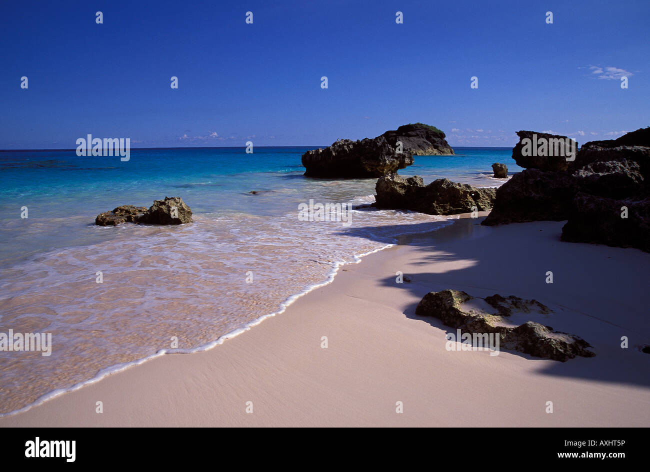 Early morning empty beach scene , Jobsons Cove , Bermuda Stock Photo ...