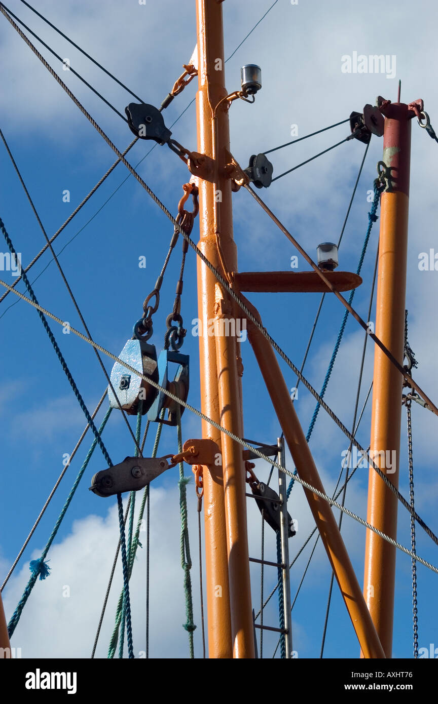 Mast of a fishing boat Stock Photo - Alamy
