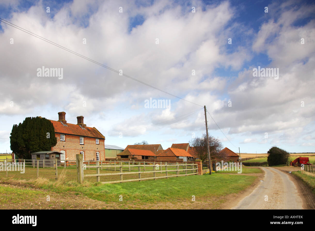 A typical flint farmhouse in "North Norfolk" UK Stock Photo - Alamy