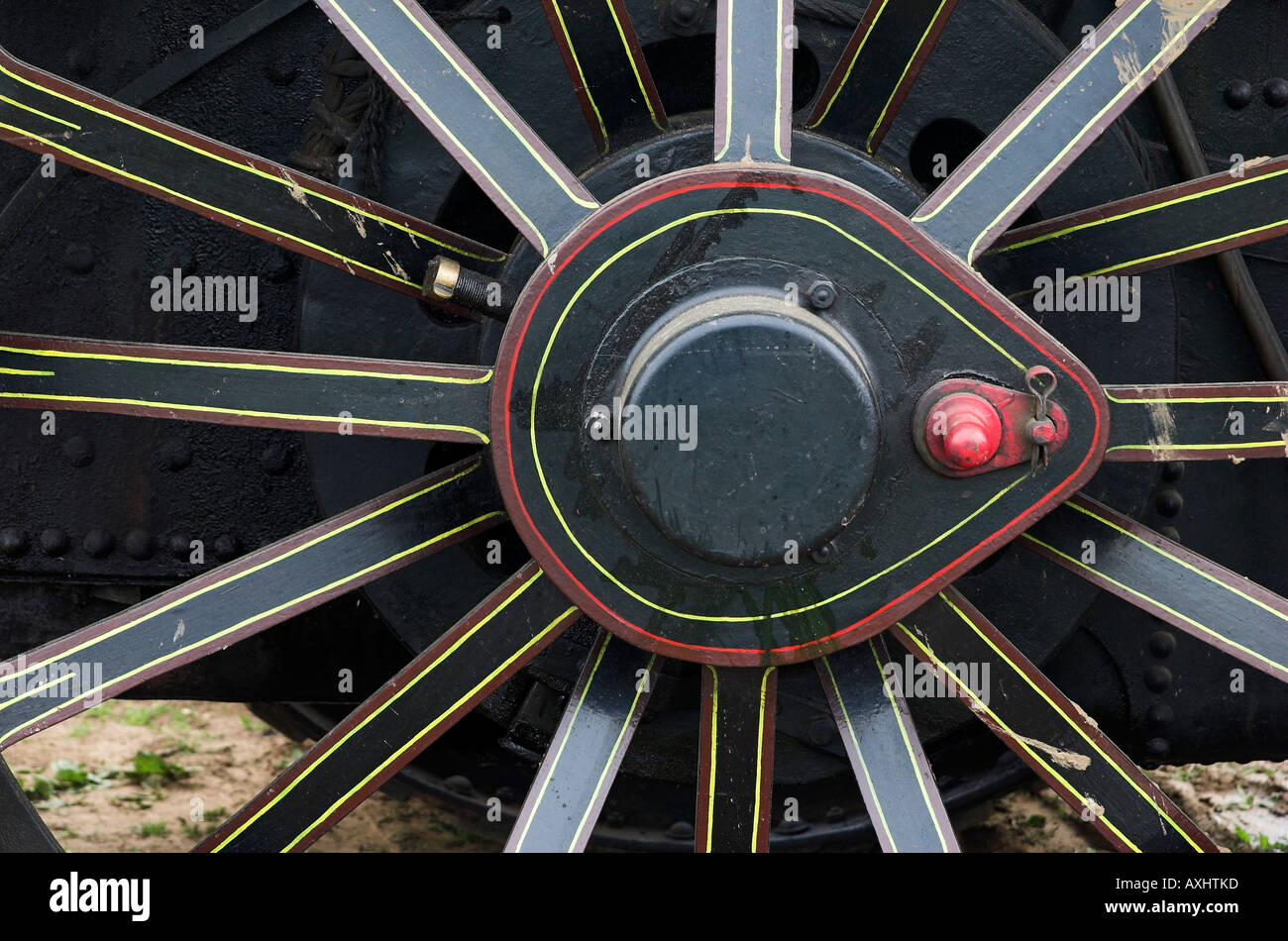 Massive spokes and hub of a traction engine wheel Stock Photo - Alamy