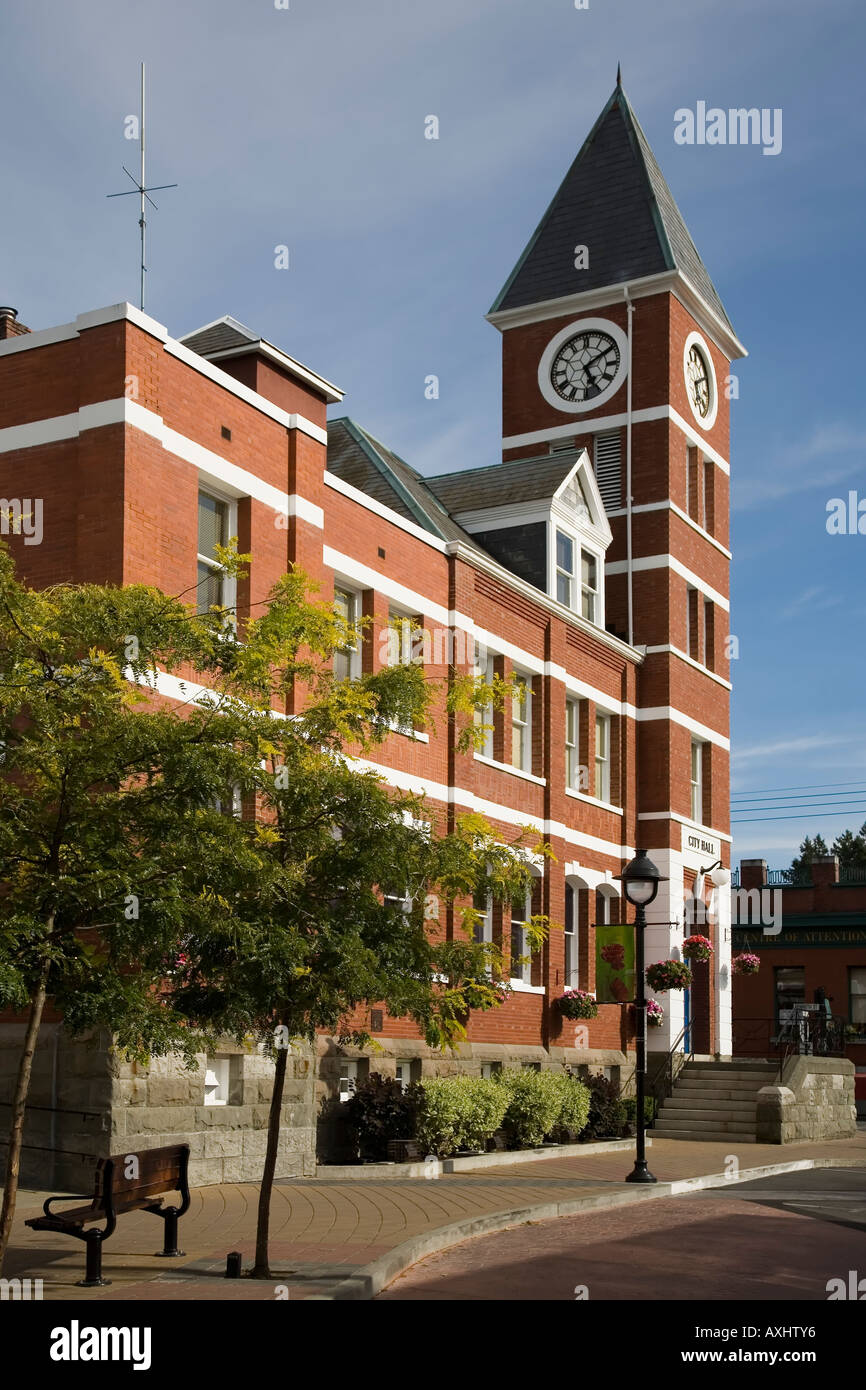 Clock tower on city hall Duncan Vancouver island Canada Stock Photo - Alamy