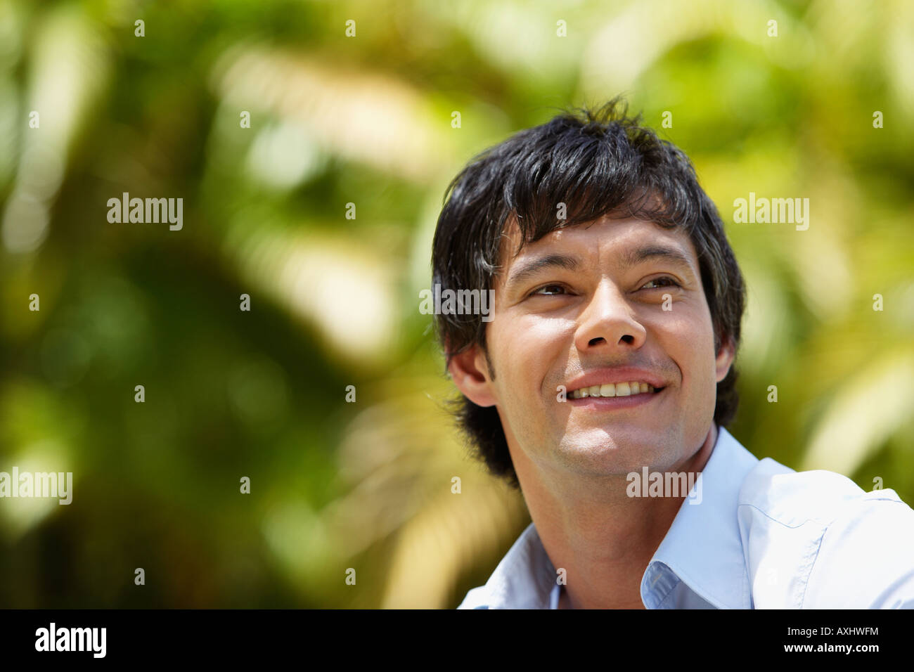 Close up of South American man smiling Stock Photo - Alamy