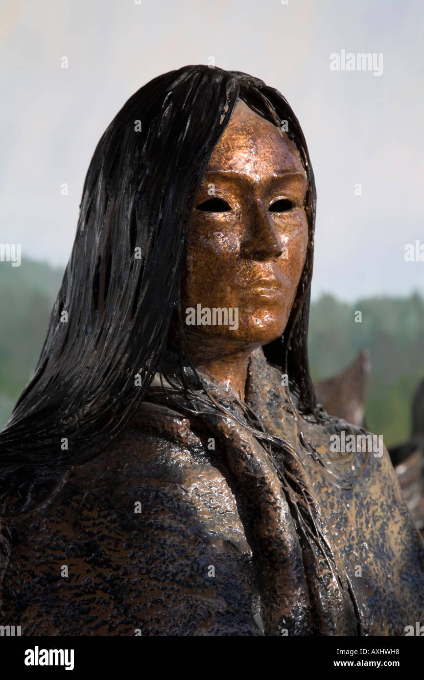 Statue of First Nation people Chemainus Vancouver island Canada Stock ...