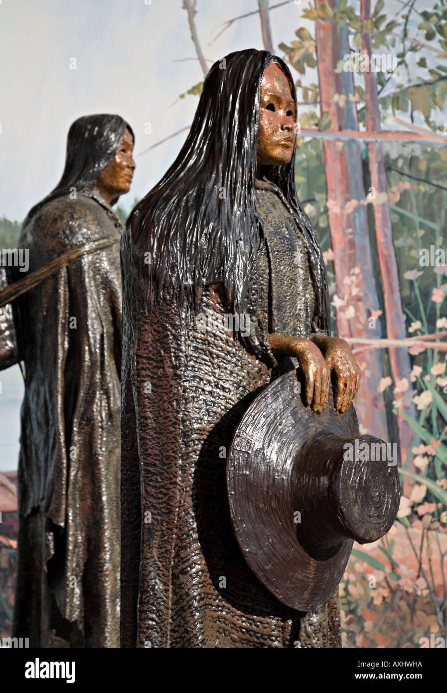 Statues of First Nation people Chemainus Vancouver island Canada Stock ...