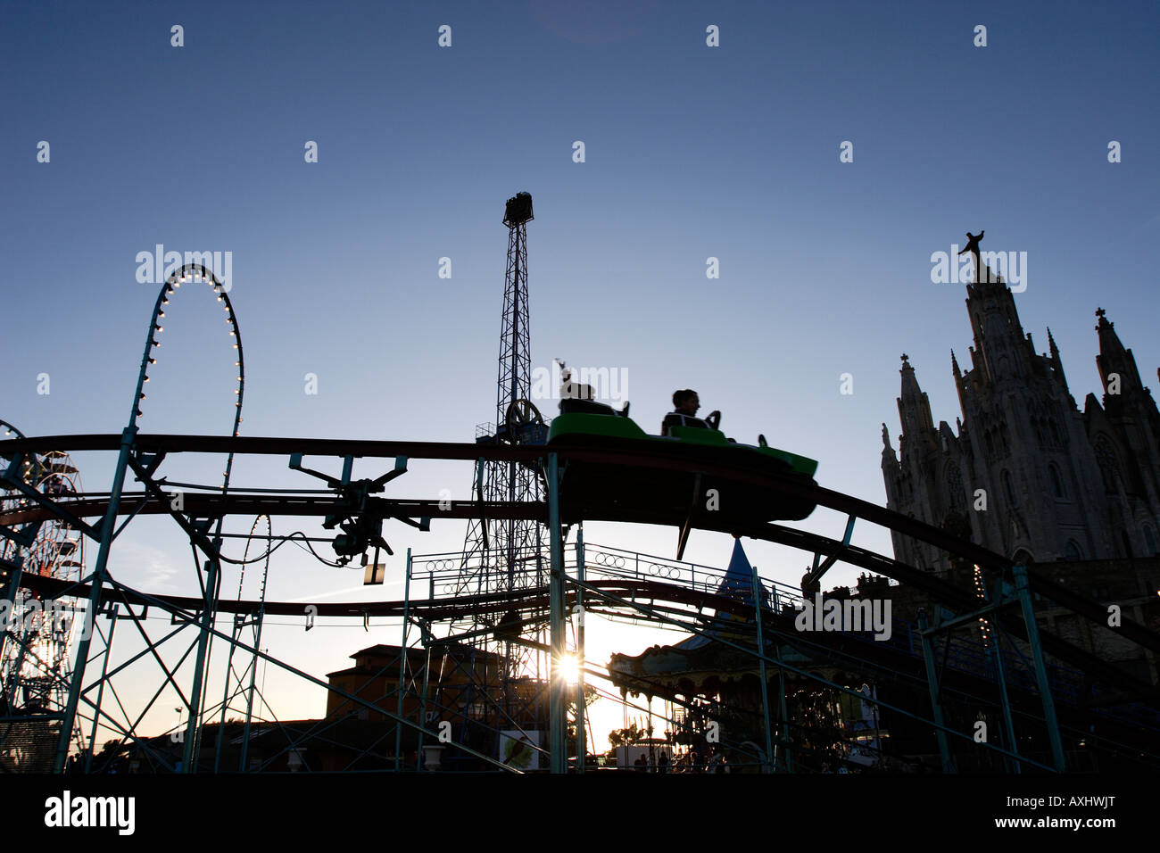 Barcelona tibidabo funfair ride fun hi-res stock photography and images ...