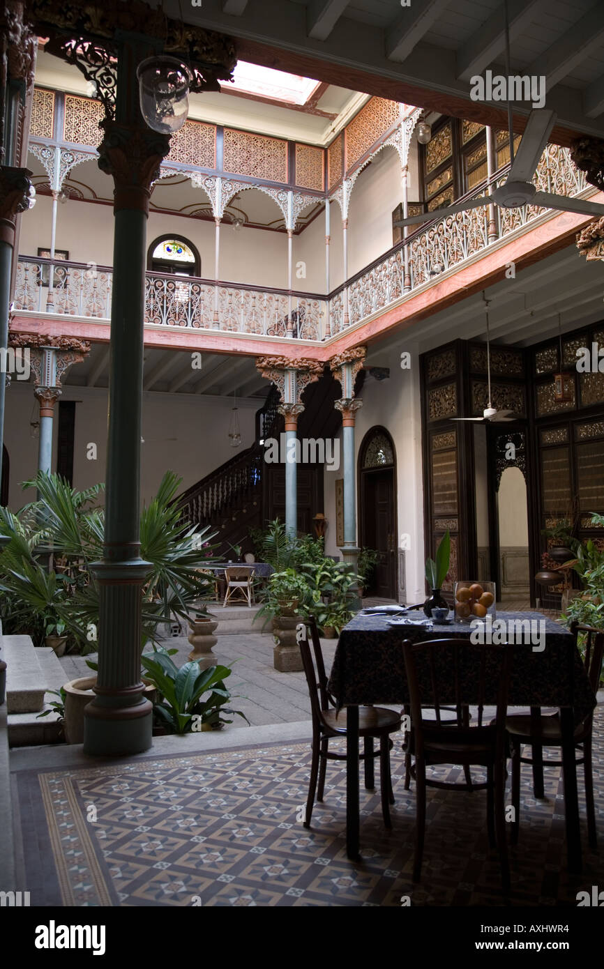 Central open air courtyard at Cheong Fatt Tze Mansion. Georgetown ...