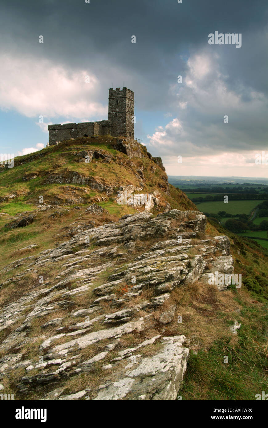 Brentor church Devon UK Stock Photo - Alamy