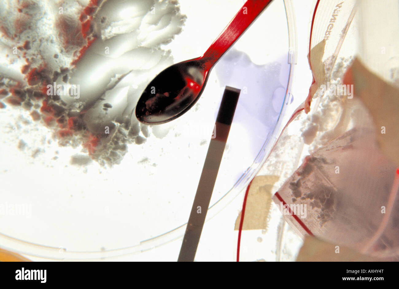 testing purity of cocaine or amphetamine Stock Photo - Alamy