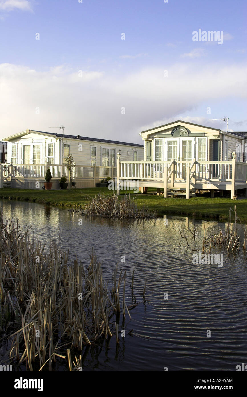 Static caravan holiday homes Stock Photo - Alamy