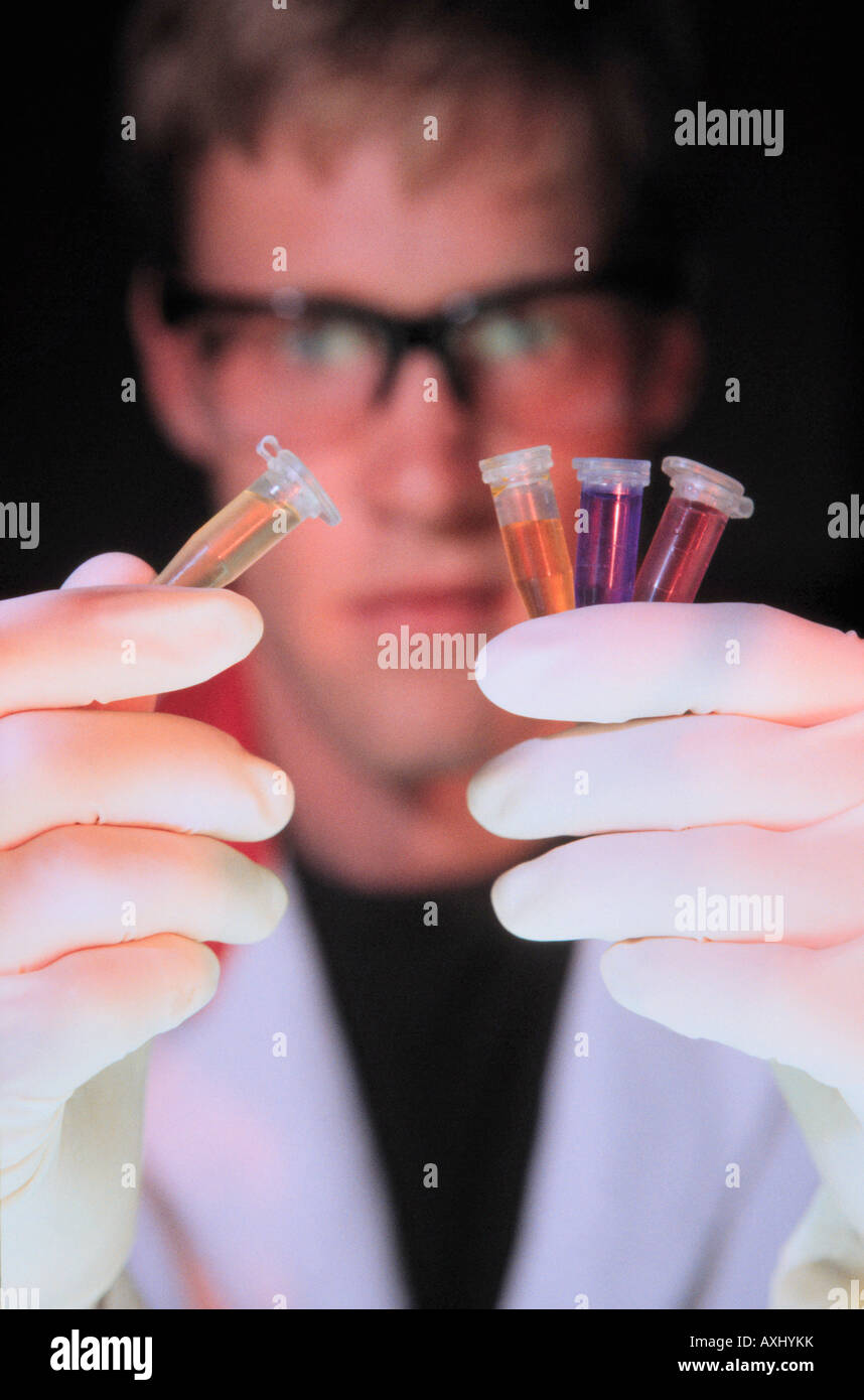 scientist with test samples Stock Photo - Alamy
