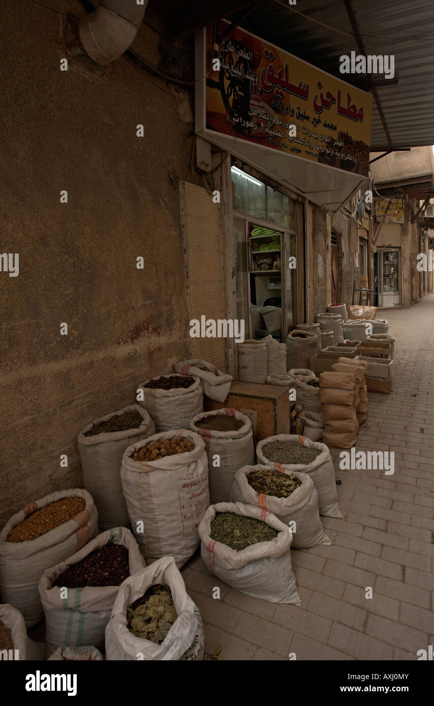 Damascus street scene and spice shop Syria Stock Photo - Alamy