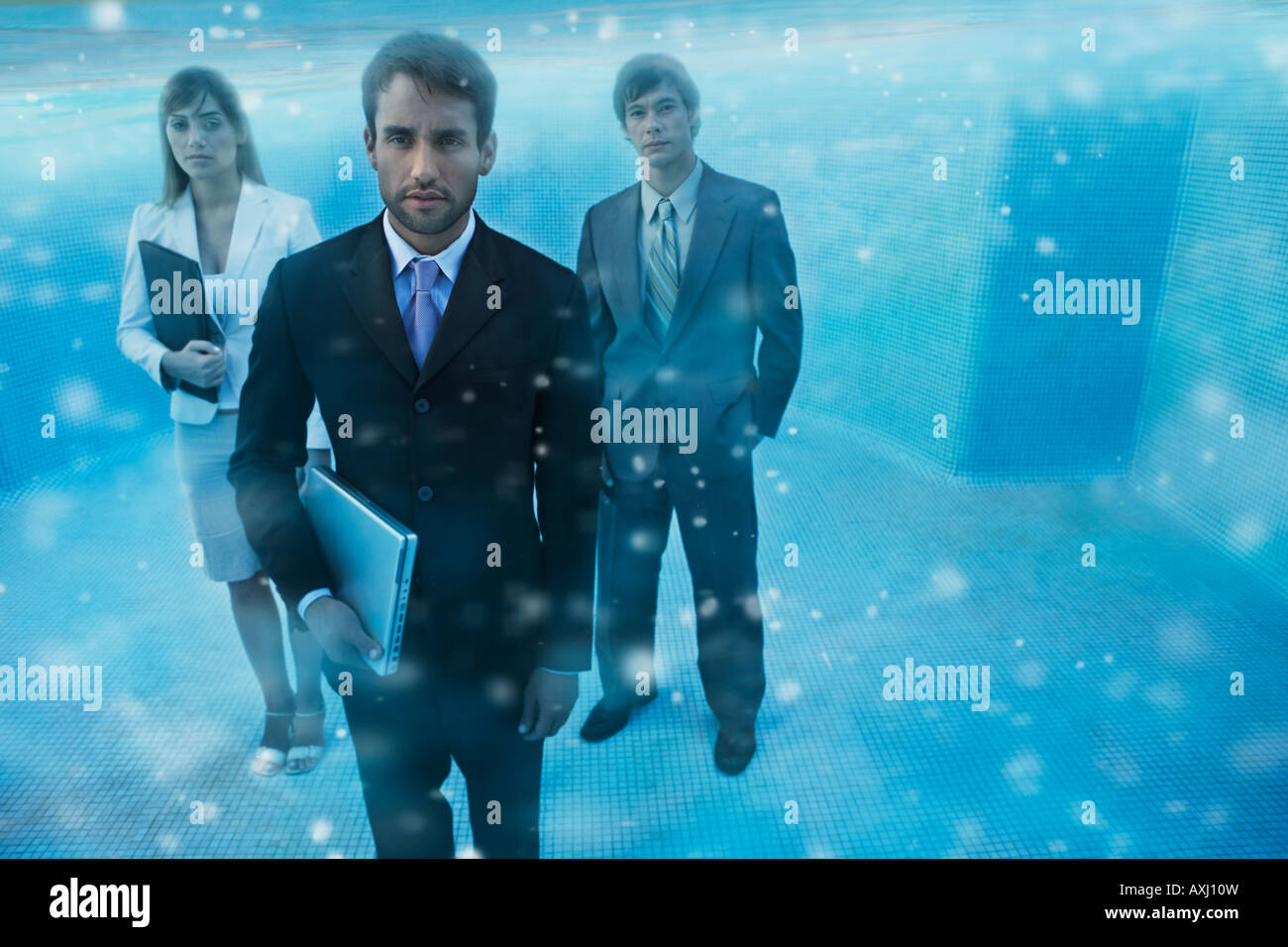 South American businesspeople in swimming pool Stock Photo - Alamy