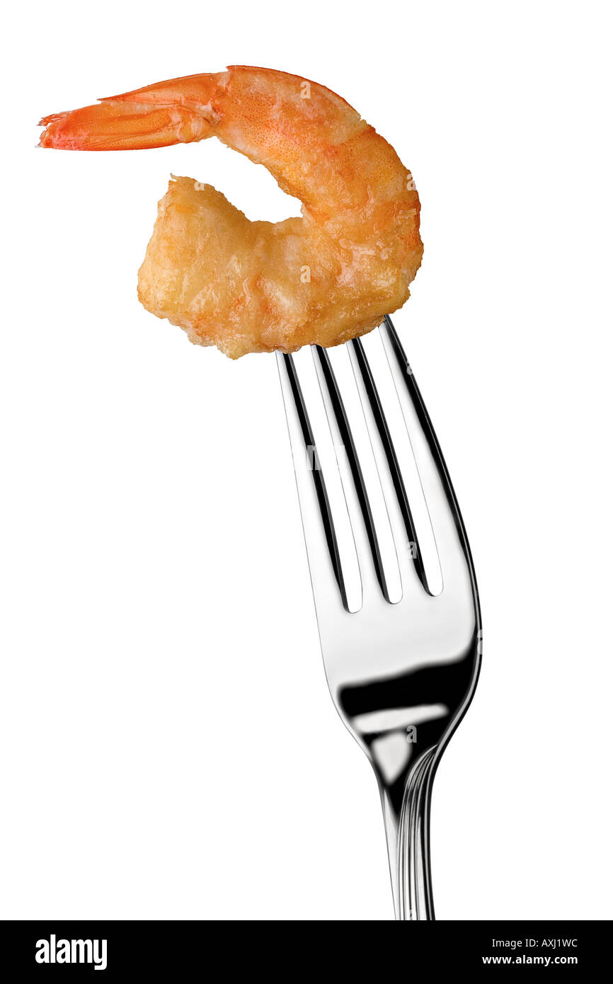 shrimp on fork Stock Photo - Alamy