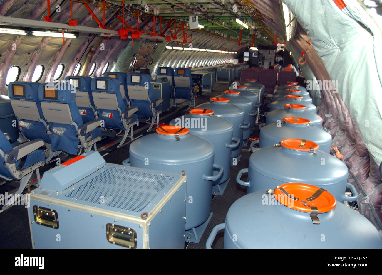 Ballast bottles on an A380-800 airbus docked at Singapore's Changi ...