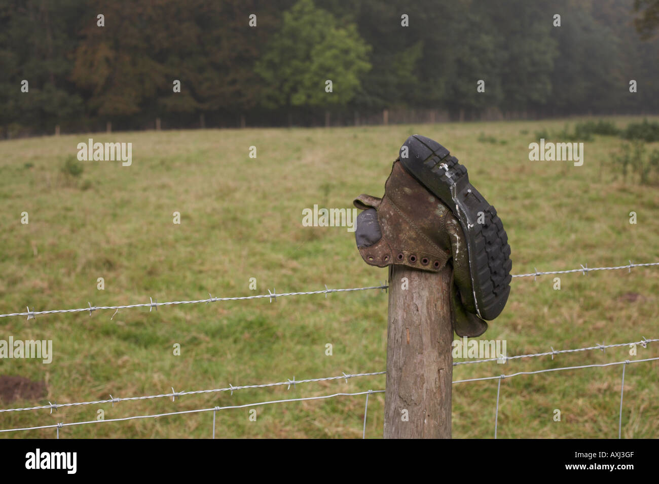 Boot on fence post hi-res stock photography and images - Alamy