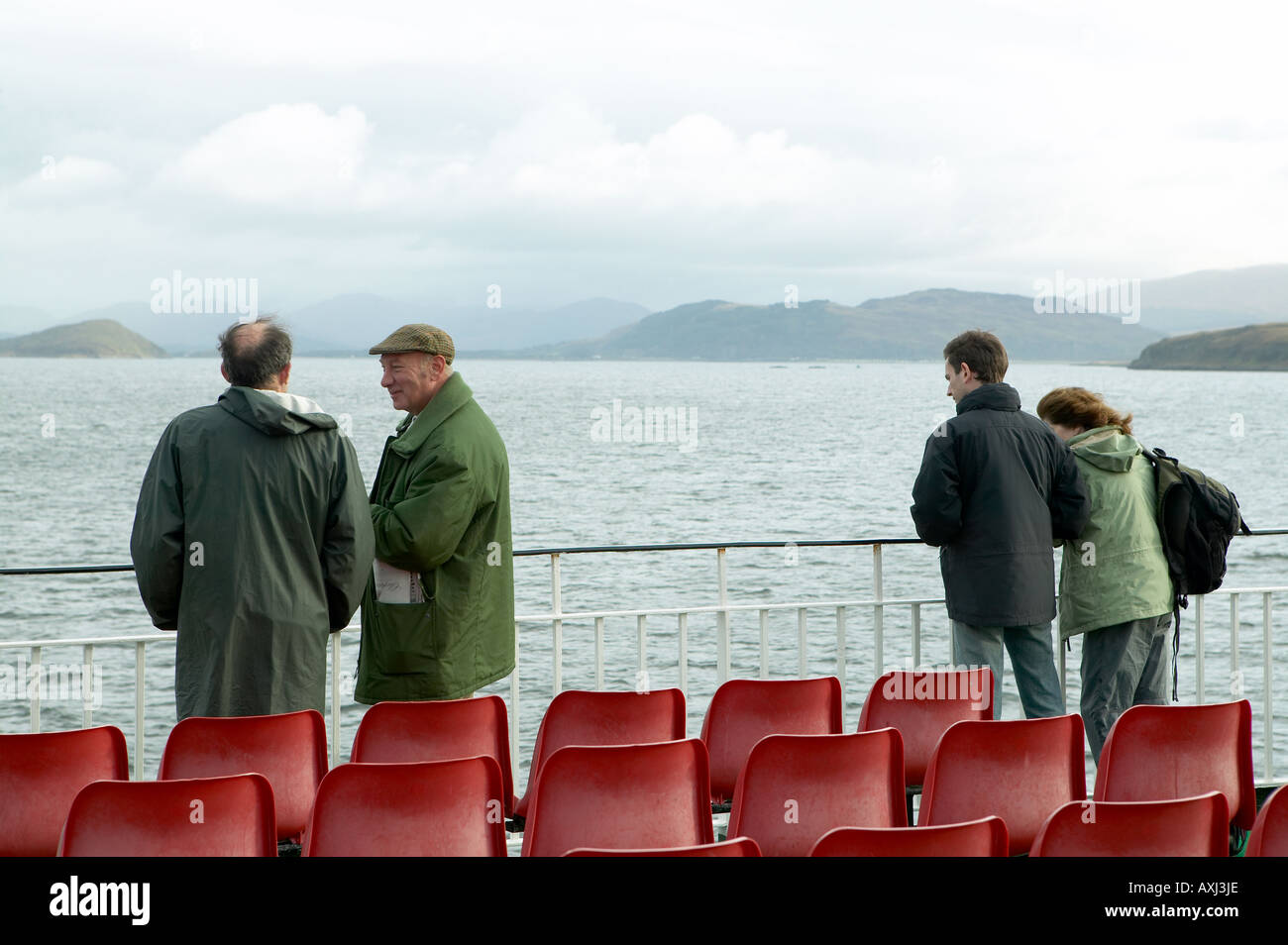 Passengers on the Caledonian MacBrayne ferry from Oban to Isle of Mull ...
