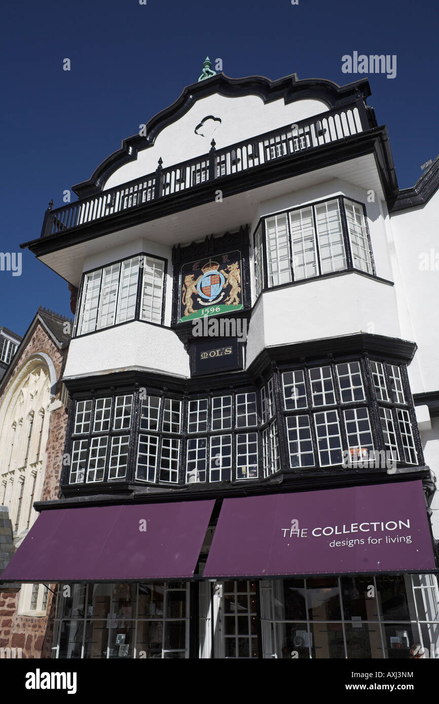 Mol's coffee house Exeter Devon half timbered house Stock Photo - Alamy