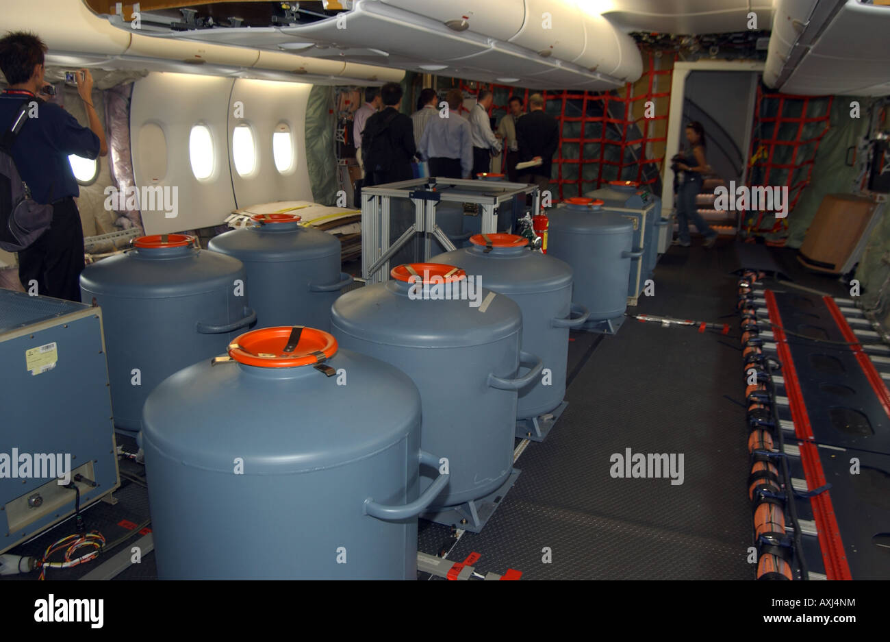 Ballast bottles on an A380-800 airbus docked at Singapore's Changi ...