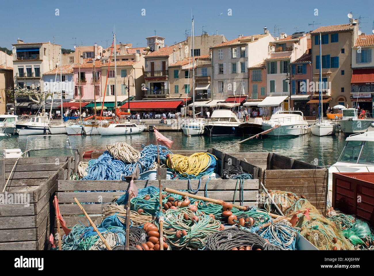Cassis harbour and village Stock Photo - Alamy