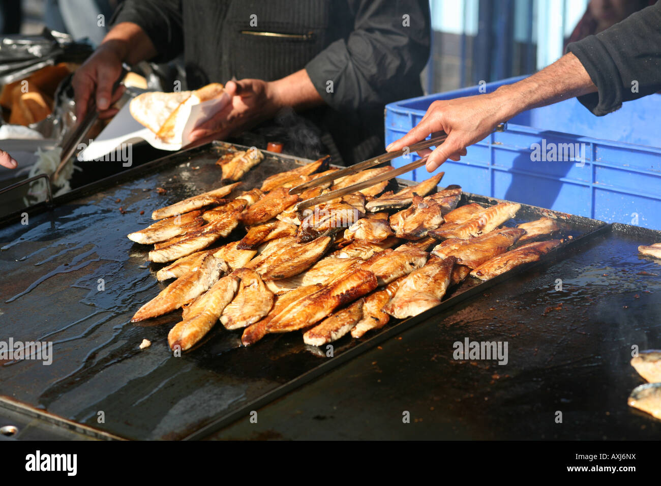 Bosphorus Fish on the Grill, Istanbul Turkey Stock Photo - Alamy