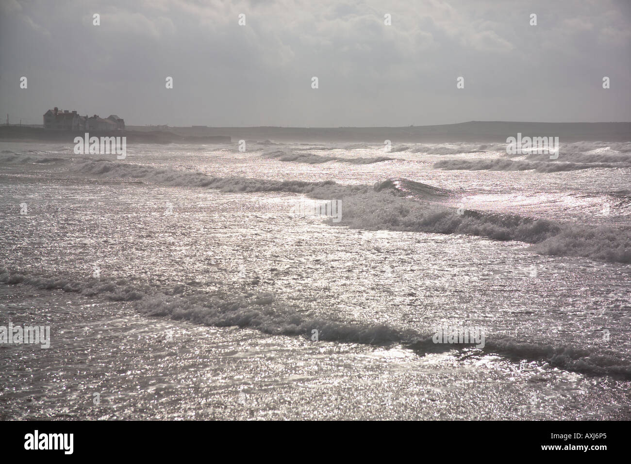 Surf Rhosneigr Beach Anglesey North West Wales Stock Photo - Alamy