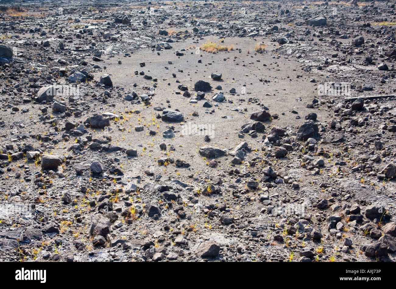 Rocky barren ground in the Kilauea Caldera Hawai'i Volcanoes National ...