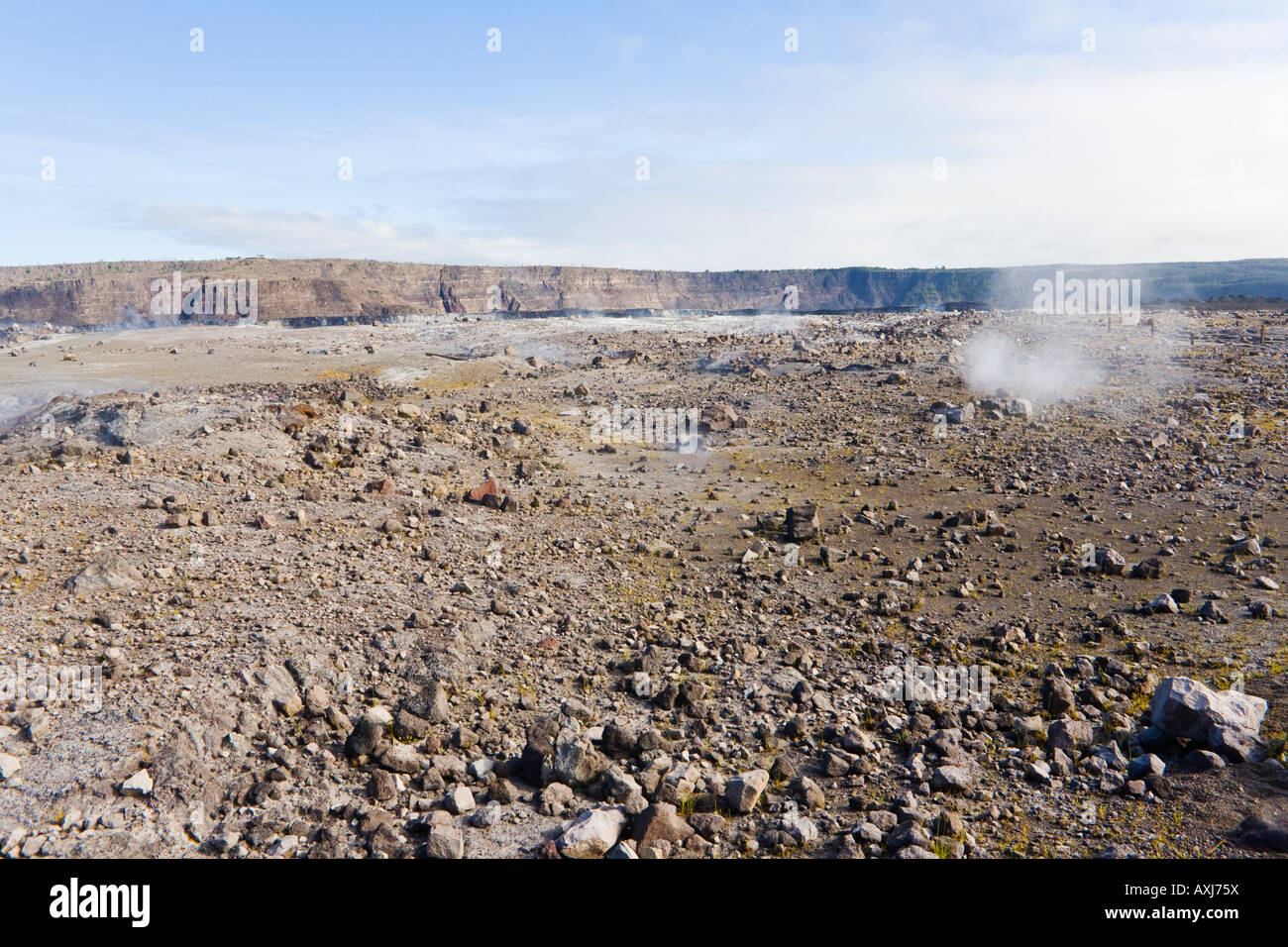 Inside the Kilauea Caldera at Halema uma u Crater overlook near steam ...
