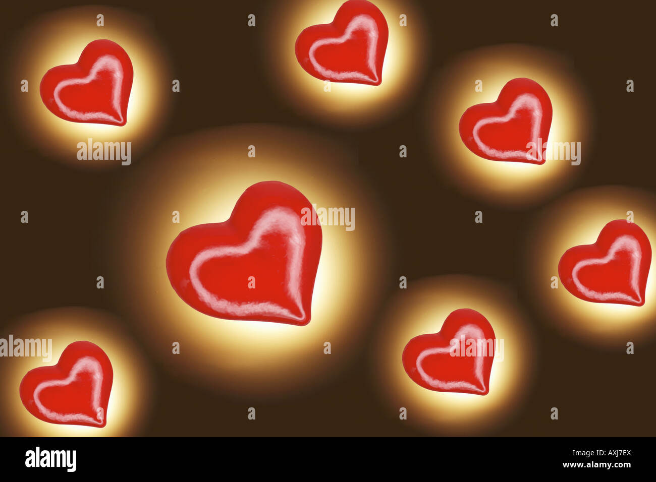 Red Love Hearts Stock Photo - Alamy