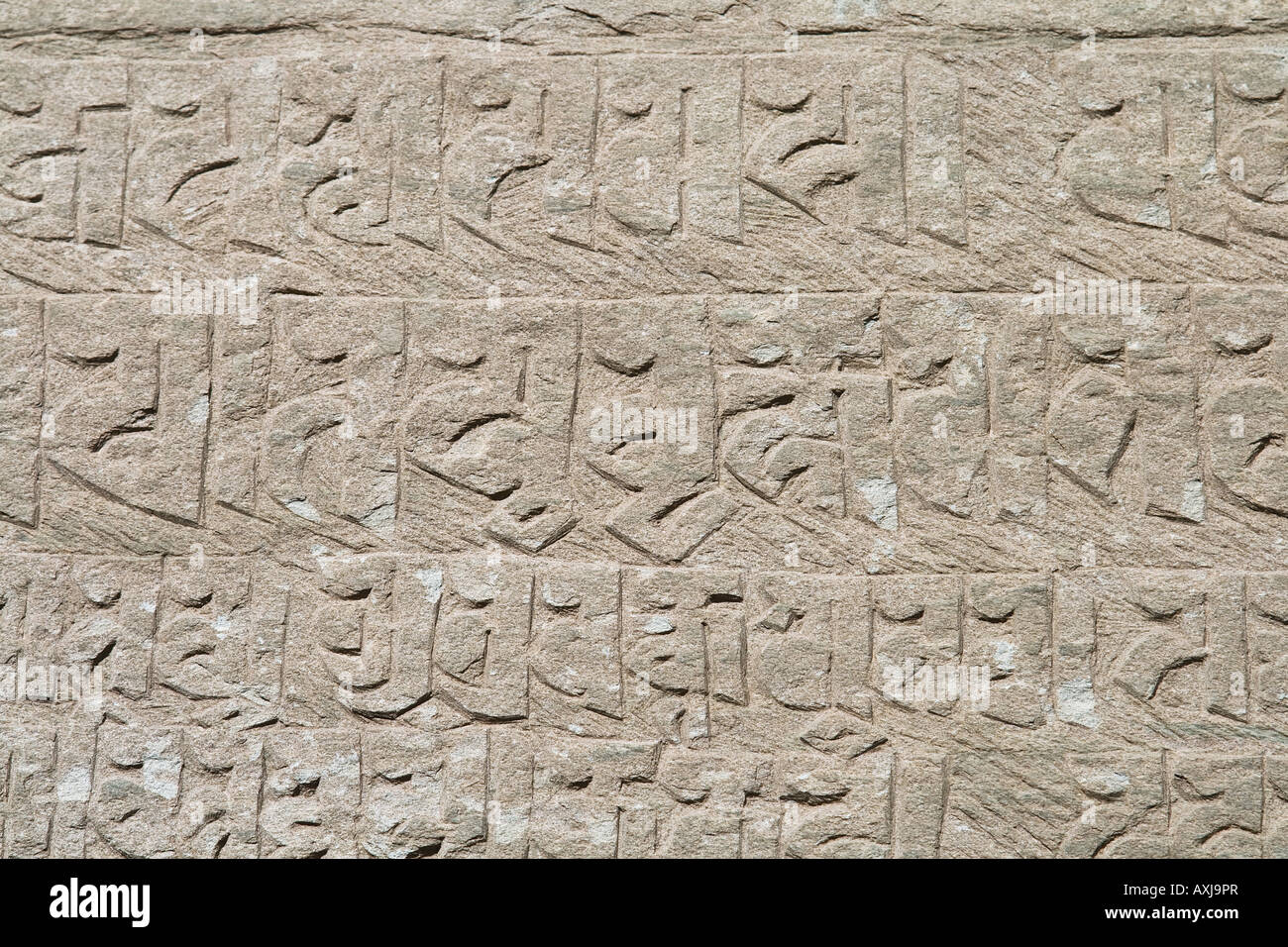 Buddhist inscriptions on the Mani wall at the Markha valley trail in ...