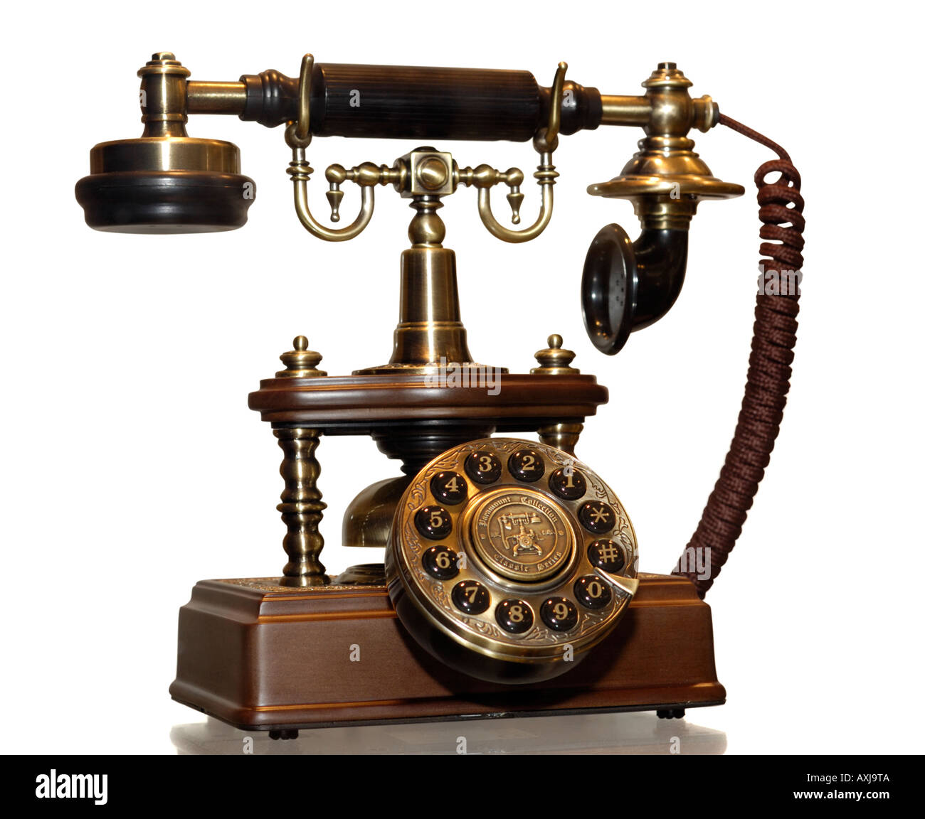 Antique stylish telephone Vintage isolated Paramount phone Stock Photo ...