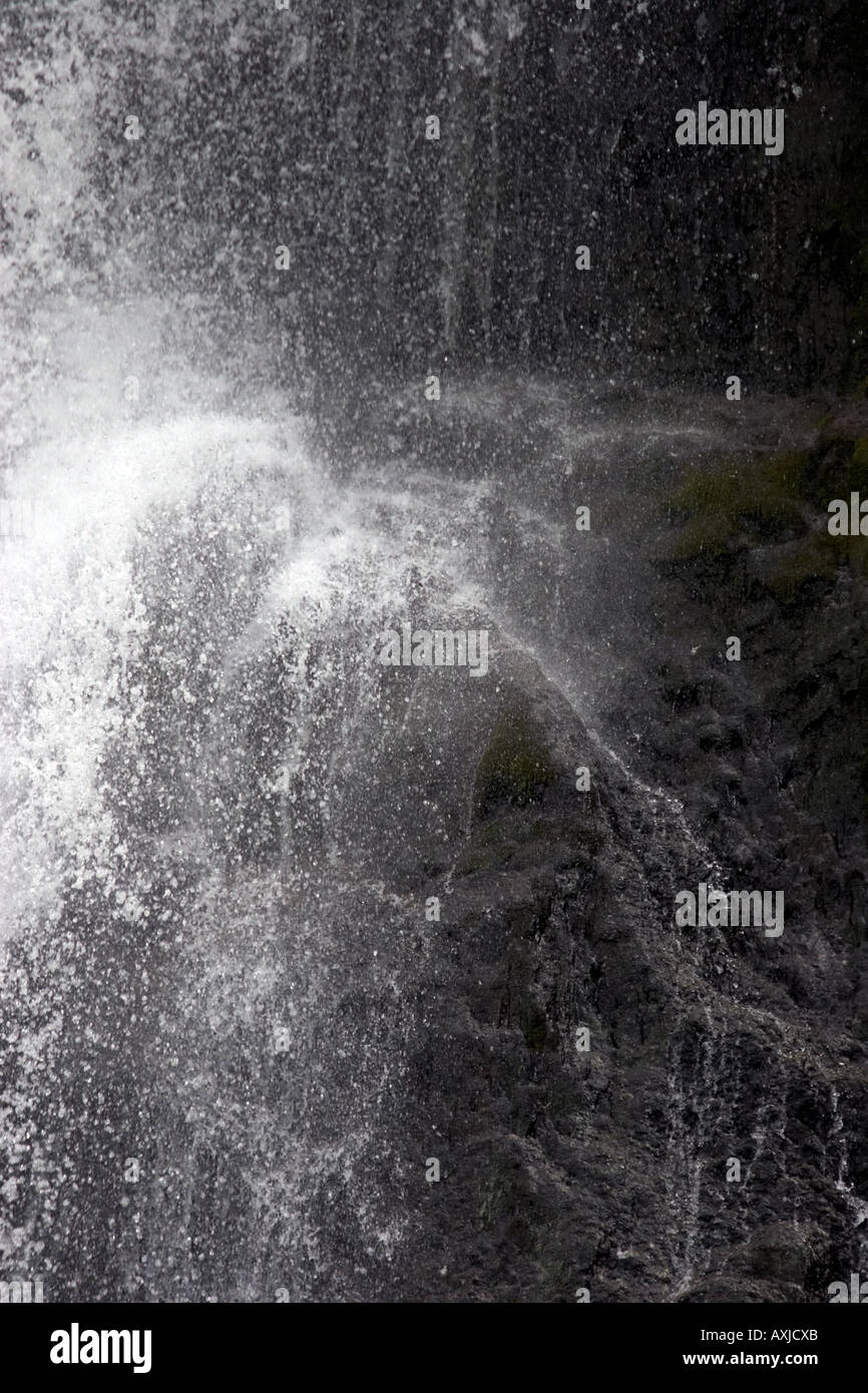 Detail of water spilling over rocks at Aber Falls Stock Photo - Alamy